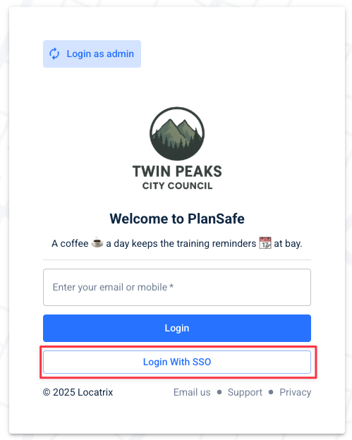 Logging into PlanSafe – Locatrix